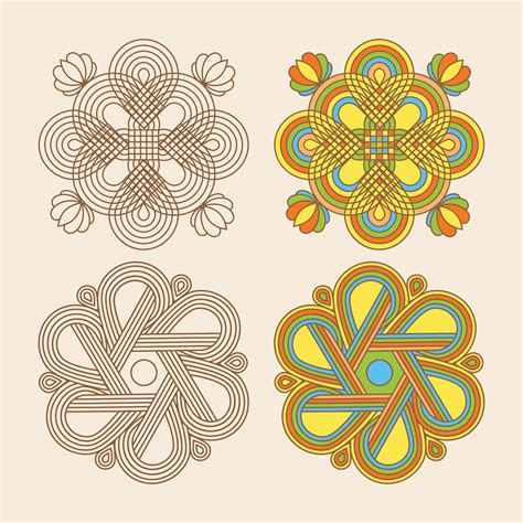 South Indian Traditional Geometrical Tamil Kolam Design 35740840 Vector Art At Vecteezy