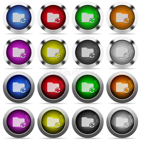 Syncronize Folder Glossy Button Set Stock Vector Illustration Of Computer Buttons 186395831