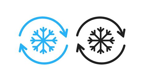 Freezer Control Icon Automatic Cooling Defrost Symbol Sign Car Or Home Air Conditioning Vector