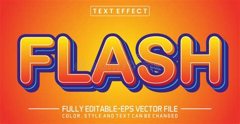 Editable Flash Text Style Effect Flash Text Style Theme Stock Vector