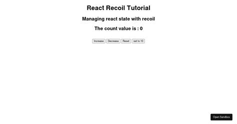 React Recoil Tutorial Forked Codesandbox