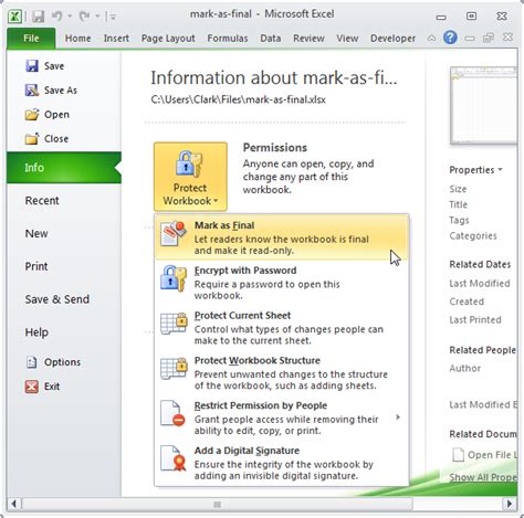 Пометить версию книги Excel как окончательную ОфисГуру