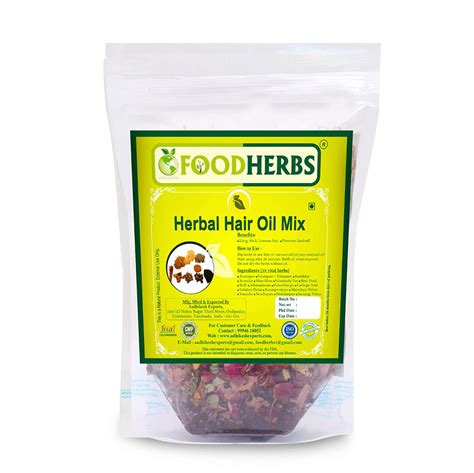 Foodherbs Herbal Hair Oil Mix 18 Vital Herbs For Long Thick And Lustrous Hair In 2022