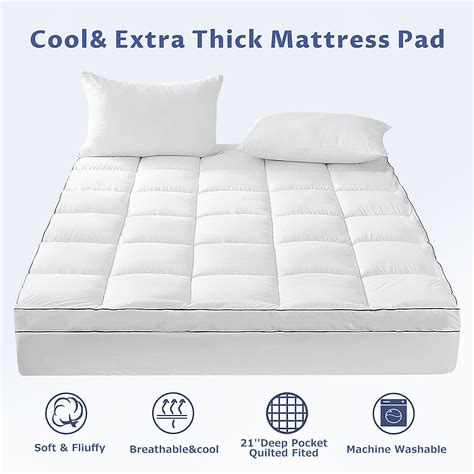 Jearey Mattress Topper 18 In D Polyester King Hypoallergenic Mattress