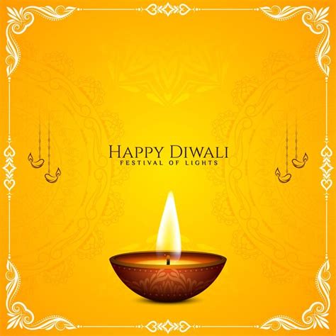 해피 디왈리 힌두교 인도 축제 세련된 인사말 배경 무료 벡터