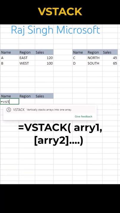 Unlock Excel 365 Power Mastering Vstack Formula With Tips From Raj Singh 💼💻 🚀