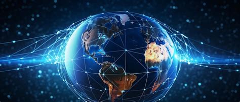 Premium Ai Image Connection Lines Around Earth Globe Concept Of Internet