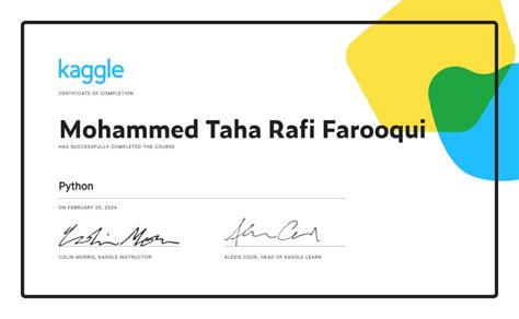 Python Datascience Kaggle Certification Learningjourney Mohammed