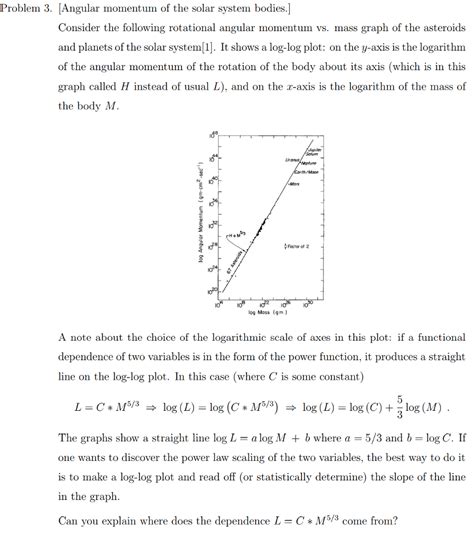 Solved Problem Angular Momentum Of The Solar System Chegg