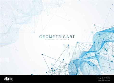 Geometric Abstract Background With Connected Line And Dots Structure Molecule And Communication