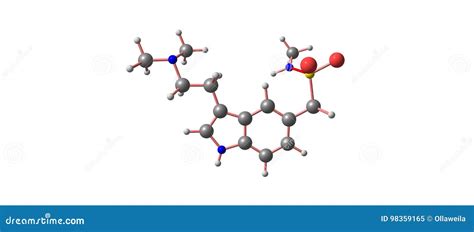 Sumatriptan Molecular Structure Isolated On White Stock Illustration