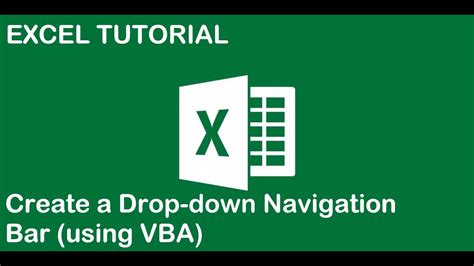 Excel Tutorial Create A Drop Down Navigation Bar Using Vba Youtube