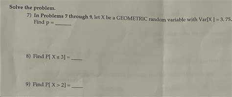 Solved Solve The Problemin Problems 7 ﻿through 9 ﻿let X