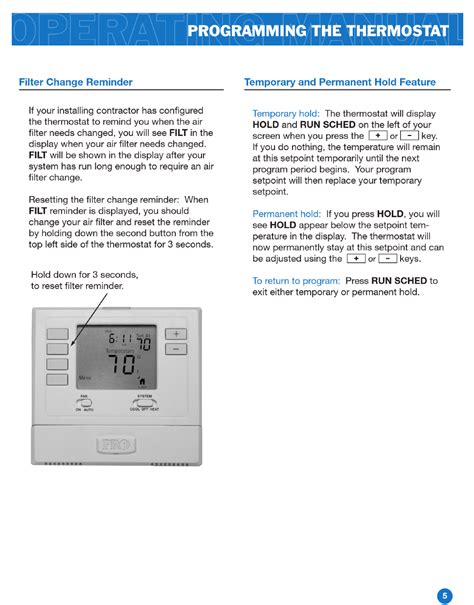 Pro Thermostat User Manual T701
