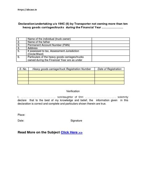 Declaration Us 194c Format1 Pdf