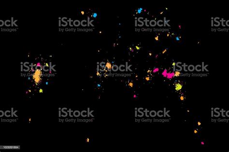 색종이의 다채로운 폭발입니다 낟 알이 반짝이 고 뿌리 추상 휴가 그림 검은 배경에 고립 추상에 고립 된 흰색 배경 질감 벡터입니다 7월에 대한 스톡 벡터 아트 및 기타