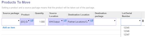 associate multiple serial numbers with a single inventory item odoo
