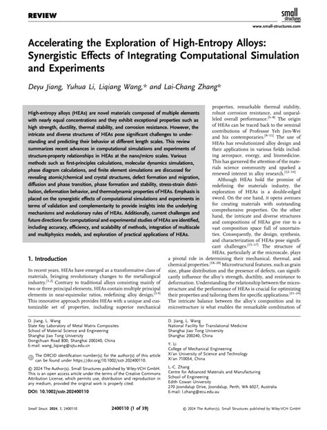 Pdf Accelerating The Exploration Of High‐entropy Alloys Synergistic Effects Of Integrating