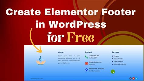 How To Do Elementor Free Footer Design Elementor Header Footer Builder Wordpress Tutorial