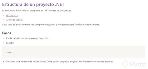 Estructura De Un Proyecto NET Platzi