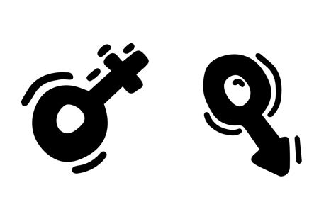 Sex Symbol Female And Male Sign Black White 20704453 Vector Art At Vecteezy