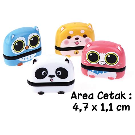 Jual Cute Stamp Custom Stamp Gantungan Tali Stempel Nama Karakter