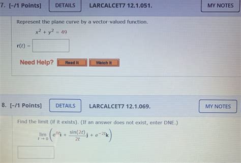 Solved Find The Domain Of The Vector Valued Function Enter