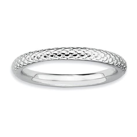 Lex And Lu Sterling Silver Stackable Expressions Rhodium Cable Ring