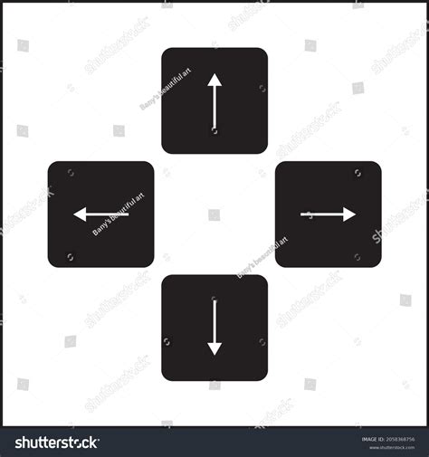Cursor Key Arrangements Four Cursor Keys Stock Vector Royalty Free