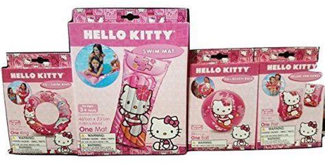 Intex Hello Kitty Inflatable 4 Pz Set Beach Ball Swim Mat Swim Ring