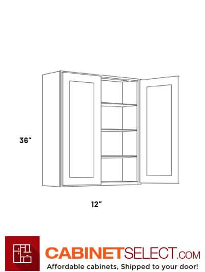 L10 W3636 Luxor White 36 Double Door Wall Cabinet