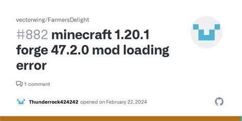 Minecraft 1201 Forge 4720 Mod Loading Error · Issue 882 · Vectorwingfarmersdelight · Github