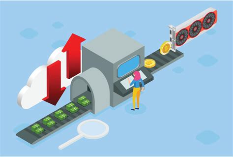 Modern Isometric Smart Bitcoin Mining Illustration Suitable For Diagrams Infographics Book