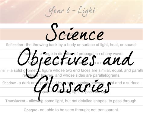Science Objectives Years Teaching Resources