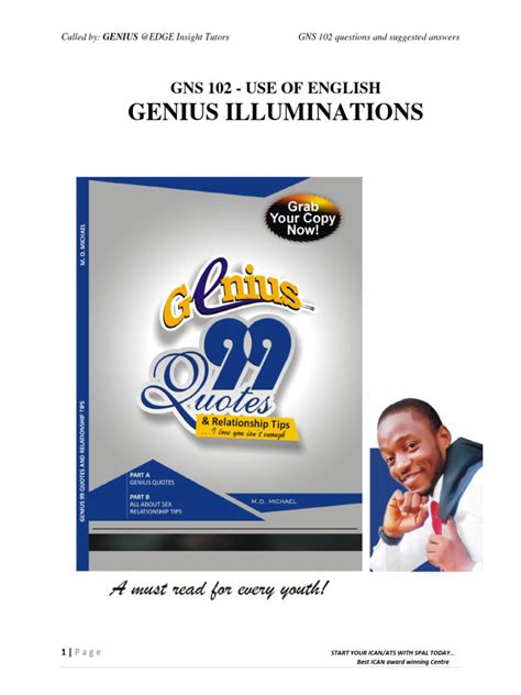 Gns 102 Genius Illuminations Pdf Adjective Syntax
