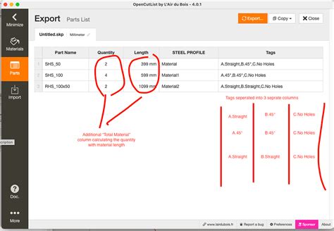 Ruby Coding For Open Cutlist Exporting Extensions Sketchup Community