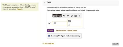 Texts Part A The 50 Mm Radius Pulley A Of The Clothes Dryer Rotates
