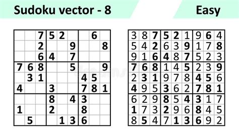 Sudoku Game With Answers Simple Vector Design Set Stock Vector Illustration Of Rebus Logic