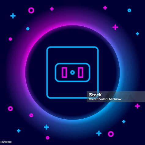 검은 색 배경에 고립 된 빛나는 네온 라인 전기 콘센트 아이콘 전원 소켓 로제트 기호 다채로운 개요 개념 벡터 0명에 대한 스톡 벡터 아트 및 기타 이미지 Istock