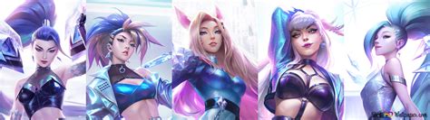 League Of Legends K Da Popstar Girls All Out Splash Art K Wallpaper Download