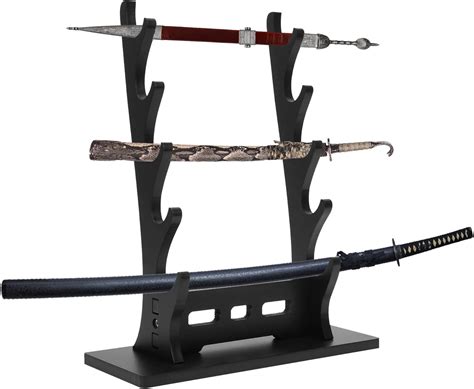 Huyear Sword Stand Display 5 Tier Black Katana Stand Table