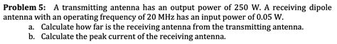 Solved Problem A Transmitting Antenna Has An Output Power Chegg