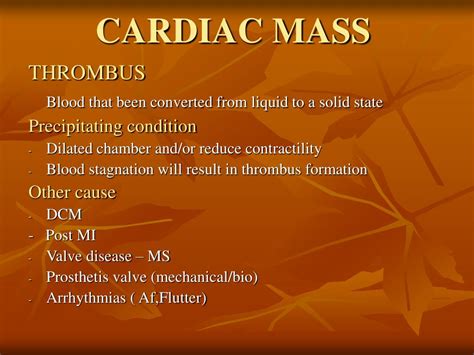 Ppt Cardiac Mass Powerpoint Presentation Free Download Id4330905