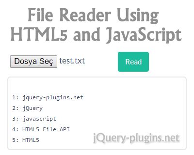 Creating Line By Line File Reader Using HTML5 And JavaScript JQuery Plugins