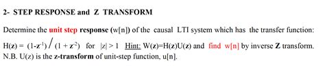 Solved STEP RESPONSE And Z TRANSFORM Determine The Unit Chegg