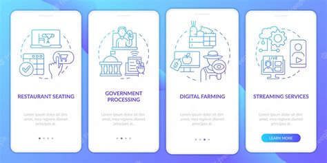 Premium Vector Digital First Services Blue Gradient Onboarding Mobile App Screen