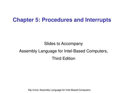 Ppt Chapter 5 Procedures And Interrupts Powerpoint Presentation Free Download Id4625568