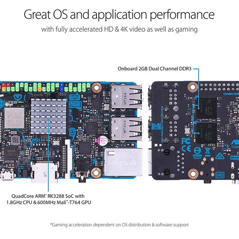 Asus Tinker Board S Quad Core 1 8ghz Soc 2gb Ram 16gb Emmc Storage Gb