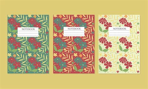 Premium Vector Book Cover Sets Beautiful Abstract And Floral Design Seamless Pattern And