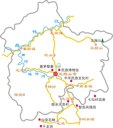 海南省五指山市地图 五指山市 中版 第4页 大山谷图库
